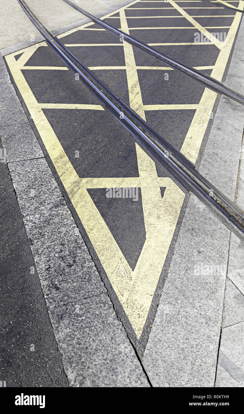 Road sign intersection with the tram line hi-res stock photography and ...