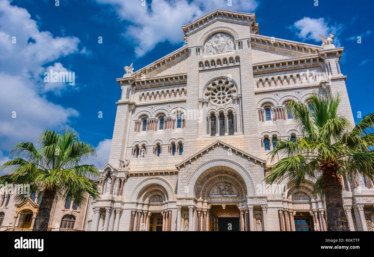 Facade monaco cathedral saint hi-res stock photography and images - Alamy