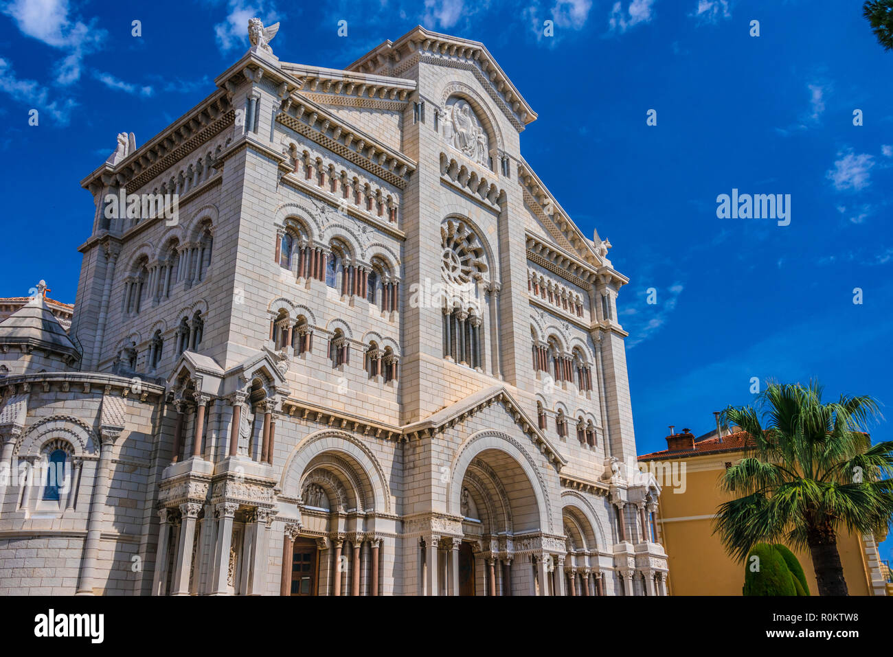 Facade monaco cathedral saint hi-res stock photography and images - Alamy