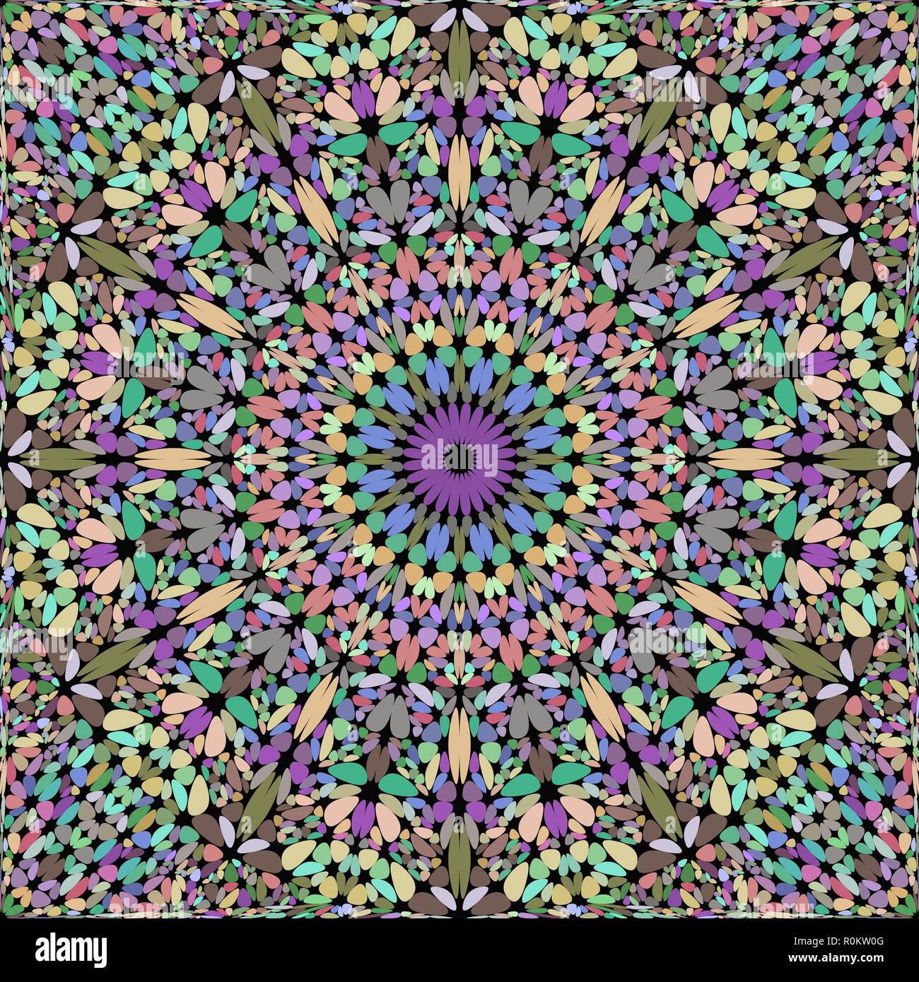 Colorful seamless flower mosaic mandala pattern background - abstract ...