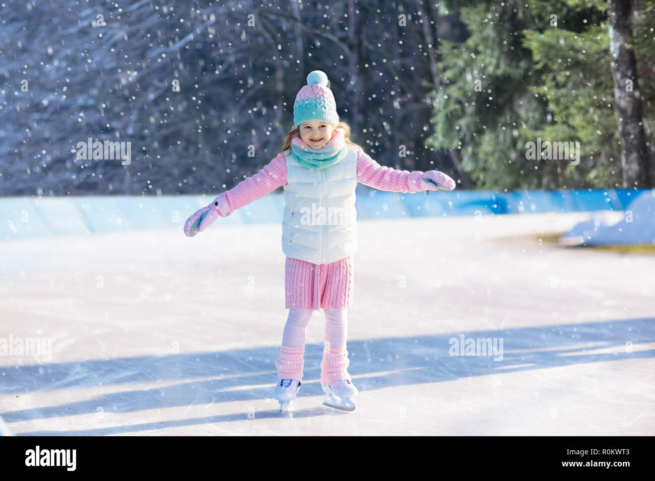Kids Ice Skating Outside