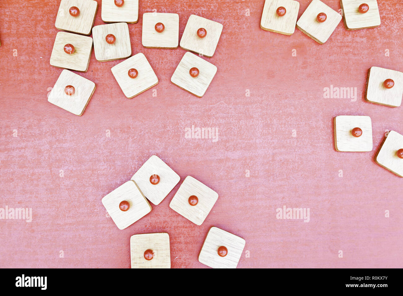 Old wooden play, detail of an old medieval children's game, fun and ...