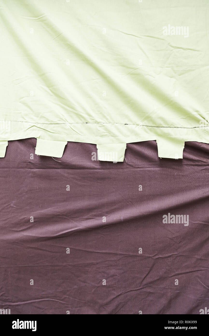 Old medieval fabric, detail of a wall decorated with medieval textiles ...