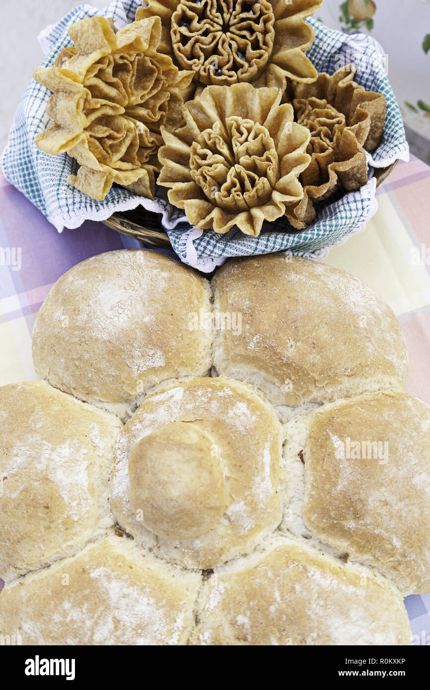 Pan traditional artisan food detail in a village typical Spain, food ...