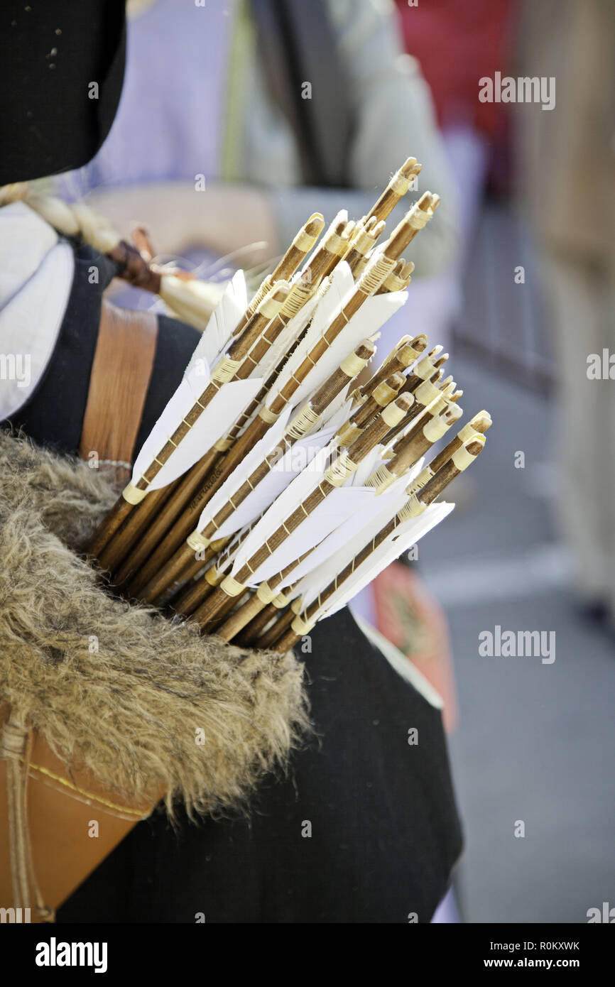 Arrows medieval, ancient medieval weapon detail, arrows and bow, weapon ...