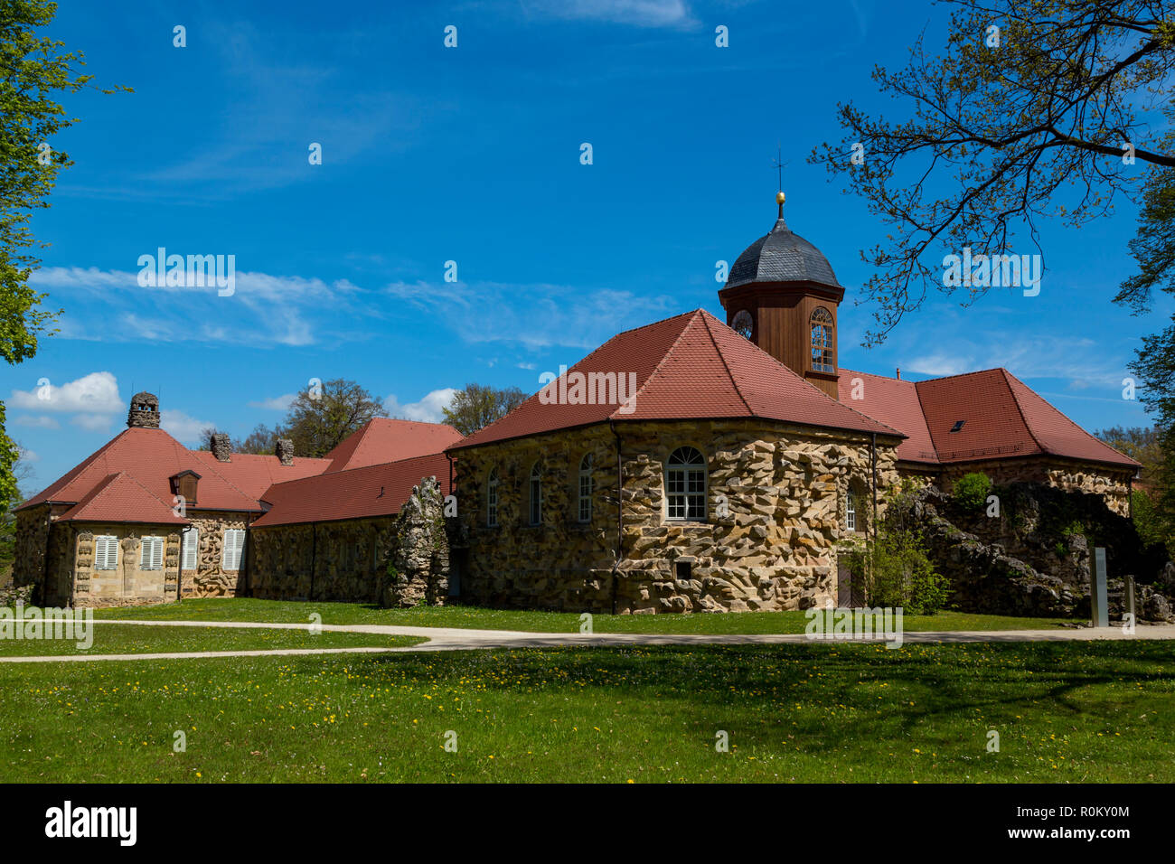 Old castle in the historical park Eremitage, Bayreuth, Upper Franconia ...