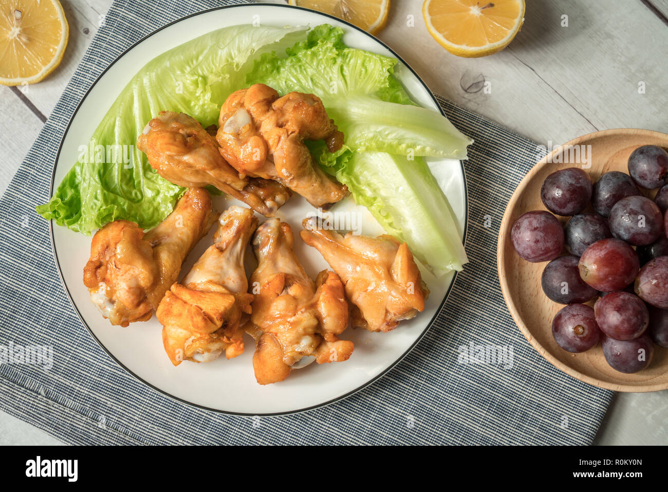 Plate delicious barbecue chicken hi-res stock photography and images ...