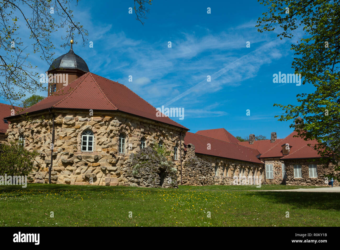 Old castle in the historical park Eremitage, Bayreuth, Upper Franconia ...