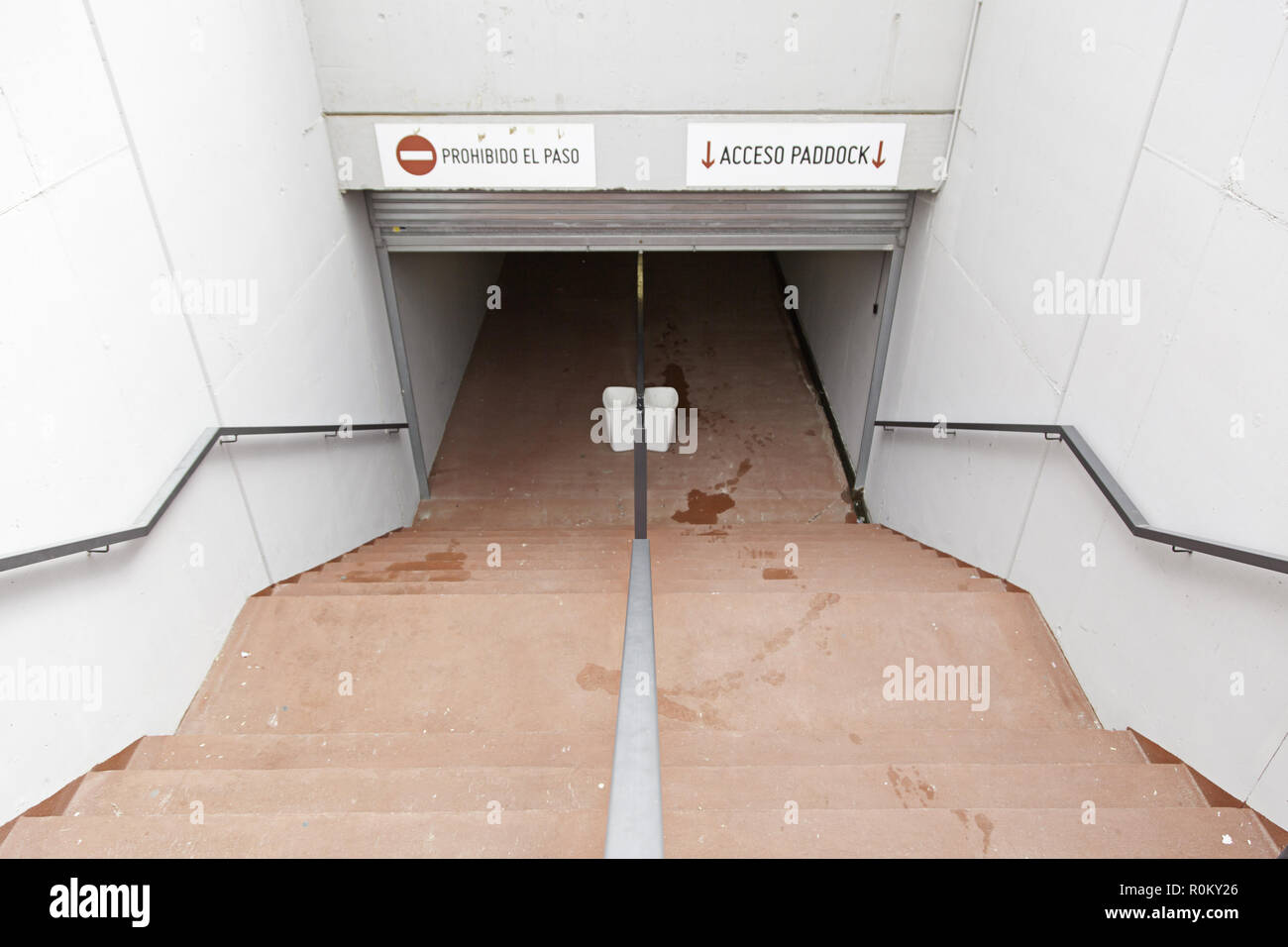 Circuit access stairs, detail of an access to a circuit racing ...