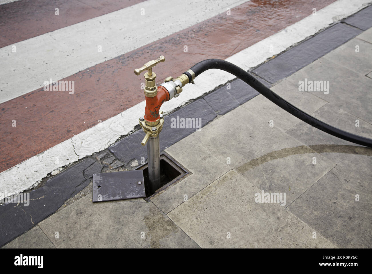 Fire hose, detail of a hose for firefighters, protection and care Stock ...