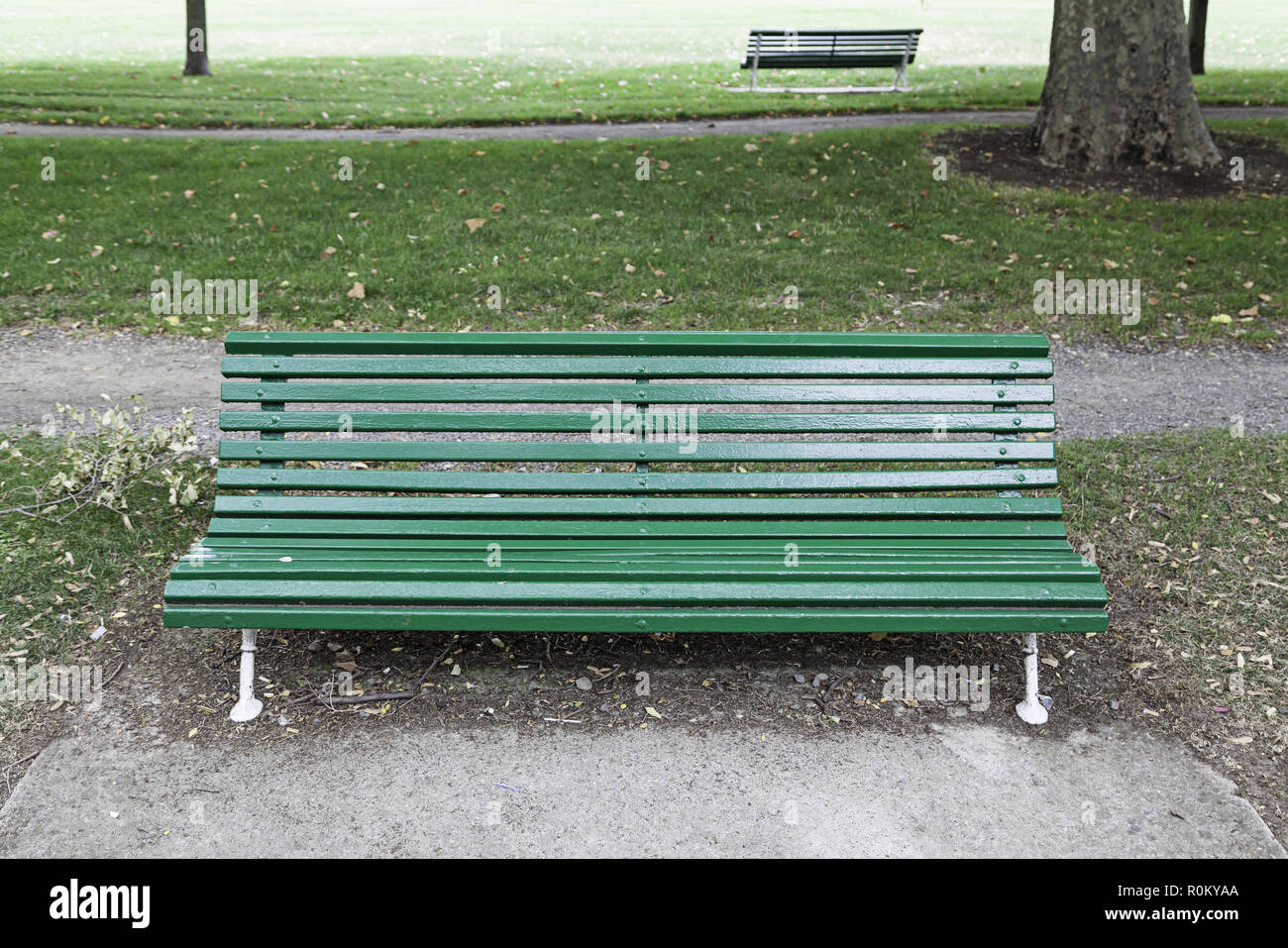 Bench to sit in the park, detail of a seat to relax and unwind, relax ...