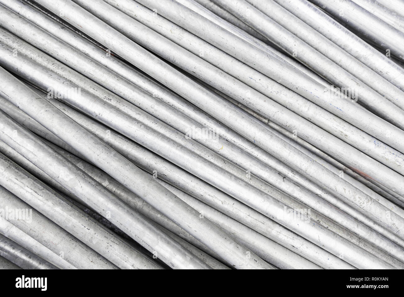Metal pipes, metal rods detail rusted and dirty, steel and iron Stock ...