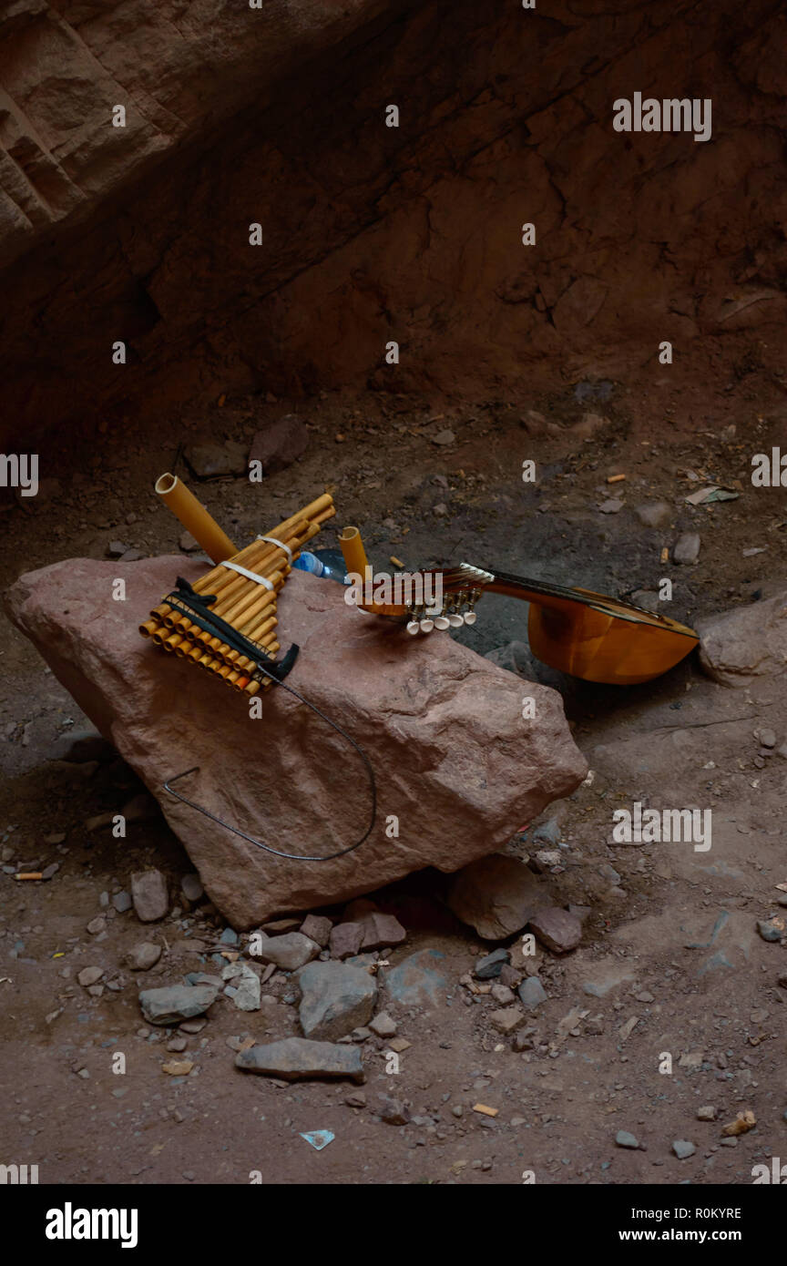Local musical instruments, Charango, Sicu, Quena Stock Photo - Alamy