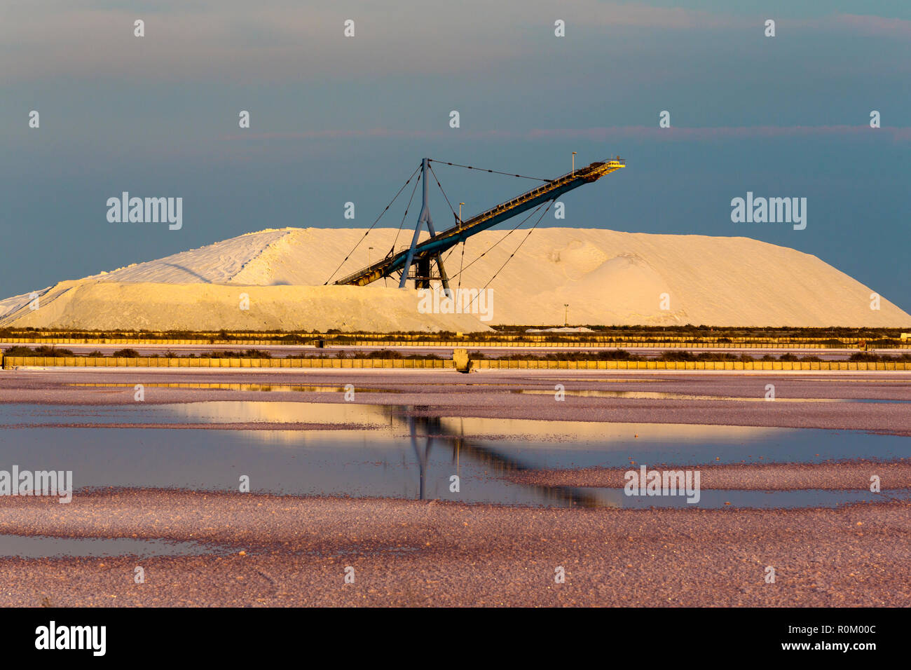The saltworks before sunset Stock Photo - Alamy