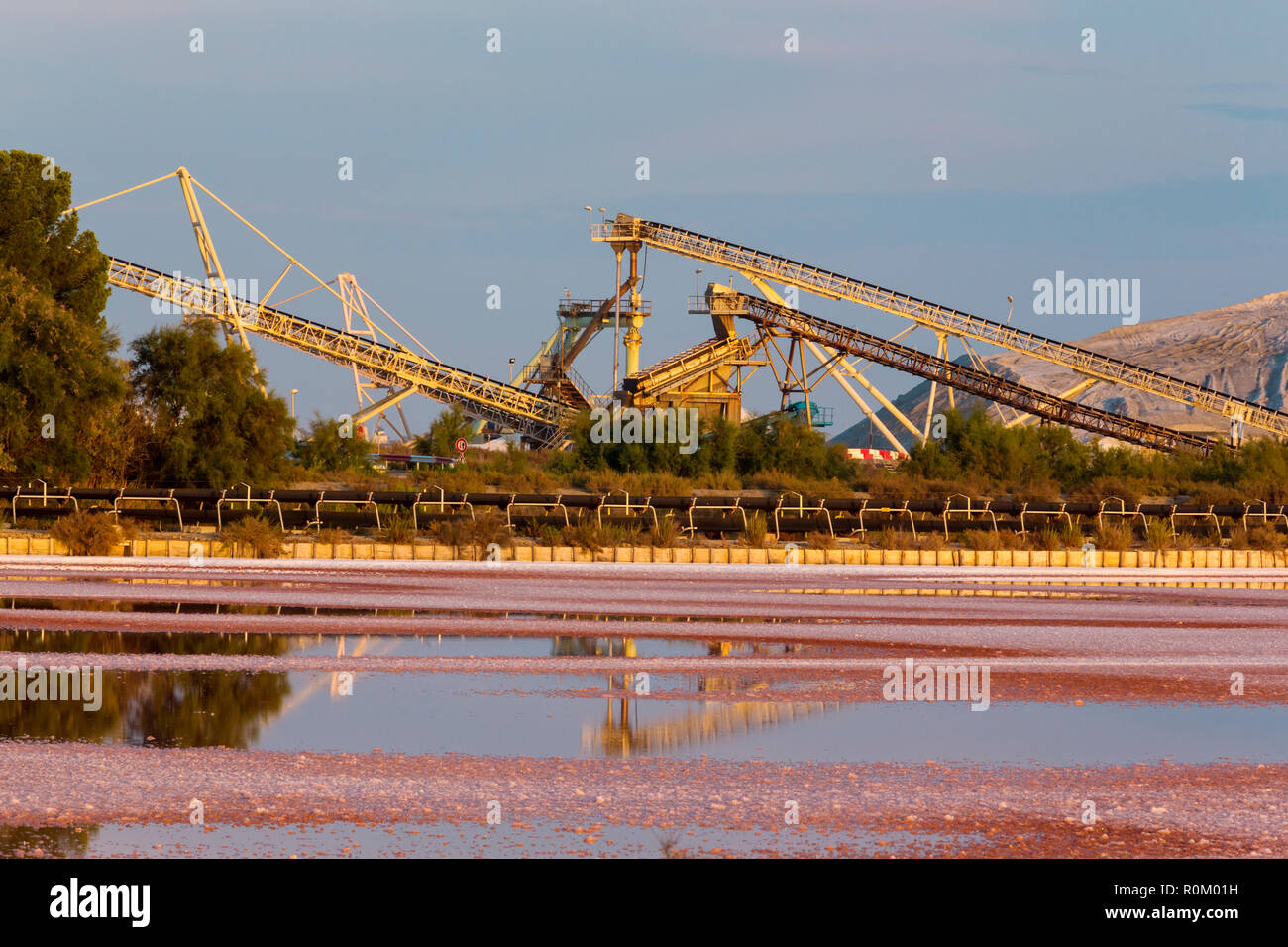 The saltworks before sunset Stock Photo - Alamy