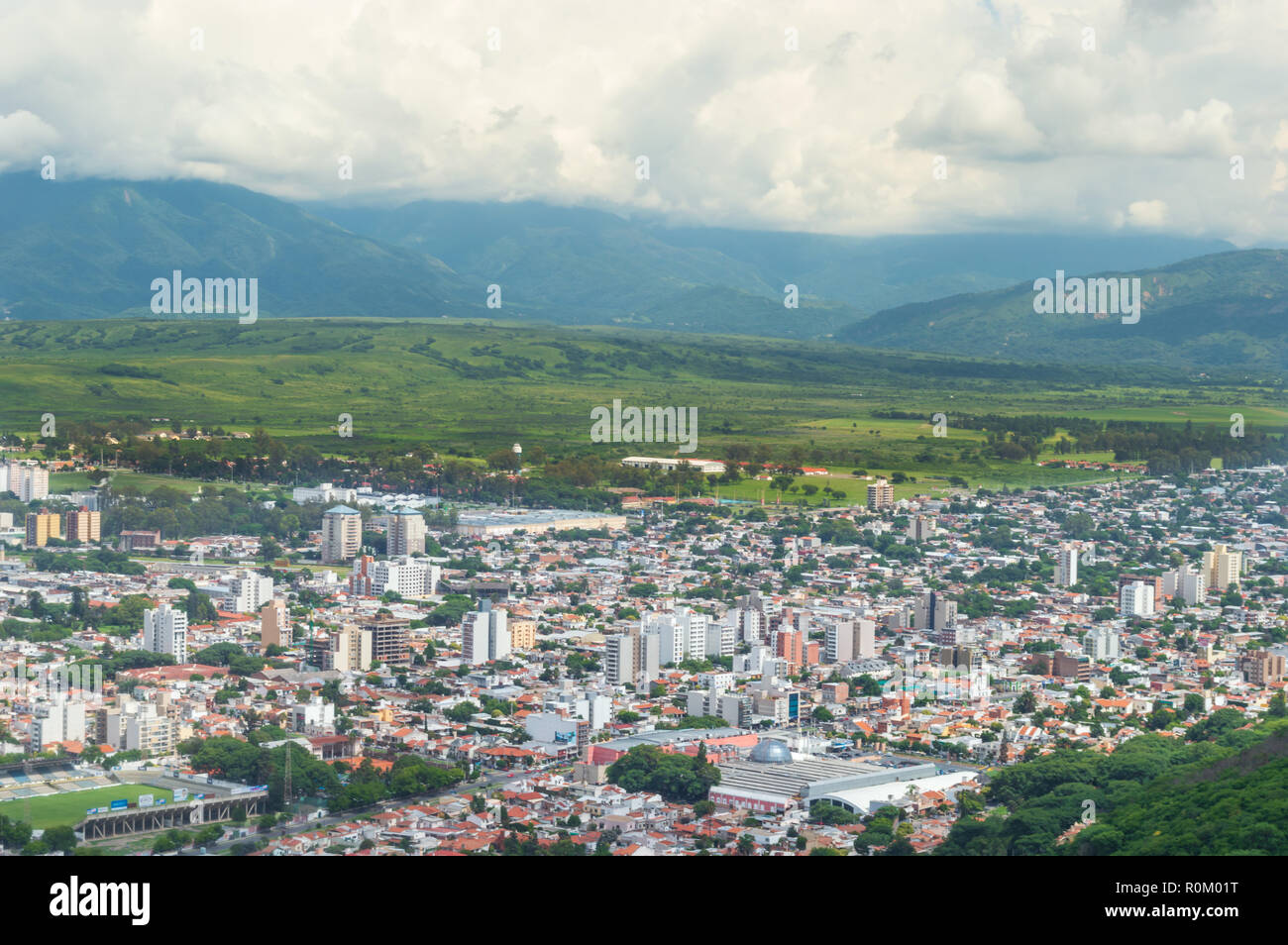 Beautiful city of Salta North of Argentina Aerial view from cableway ...