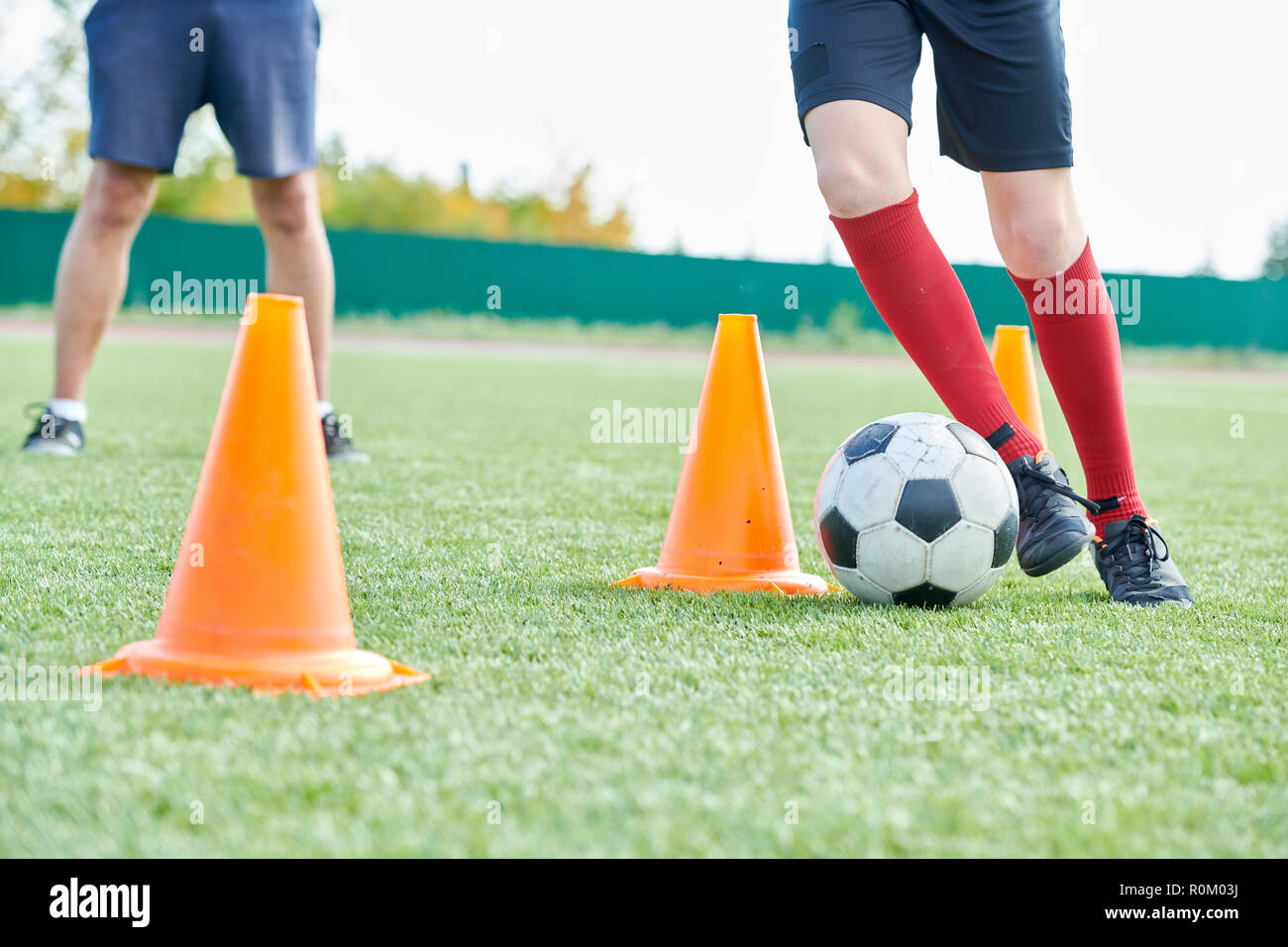 Boy in Football Practice Stock Photo - Alamy