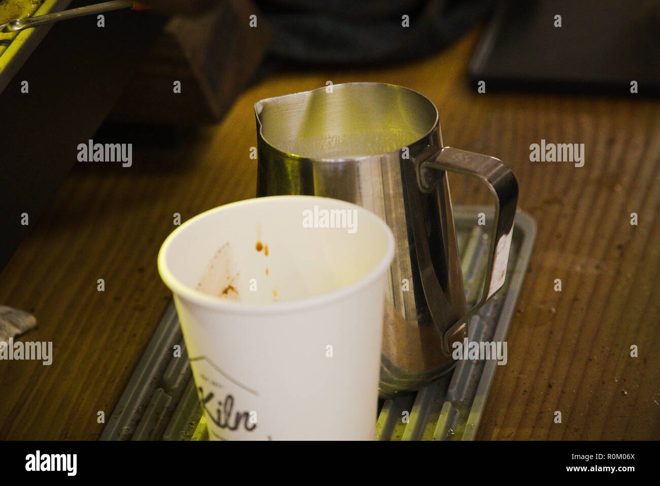 A coffee and an espresso beaker Stock Photo - Alamy