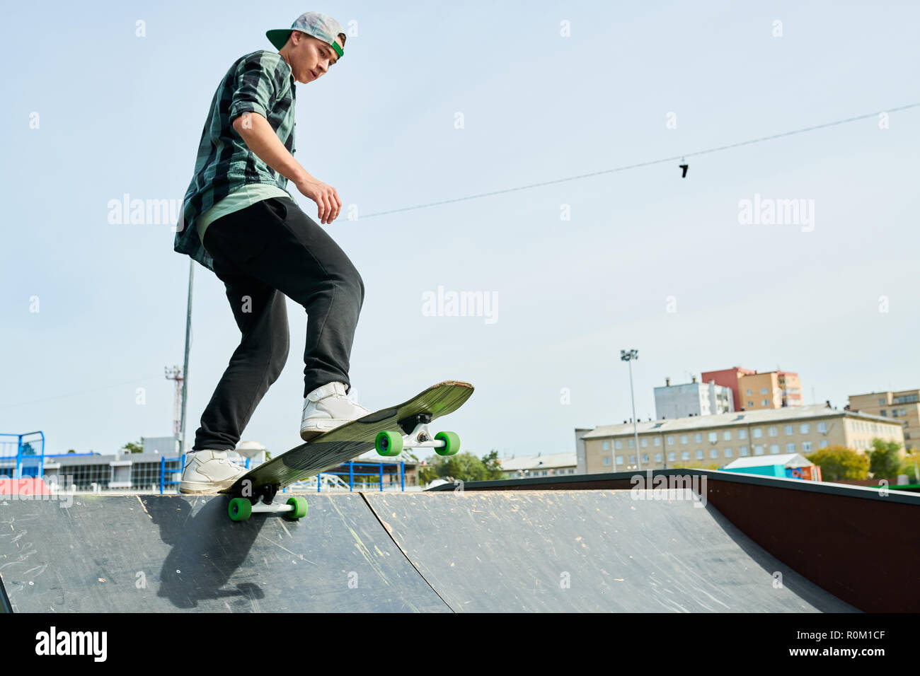 Skater on Ramp Stock Photo - Alamy