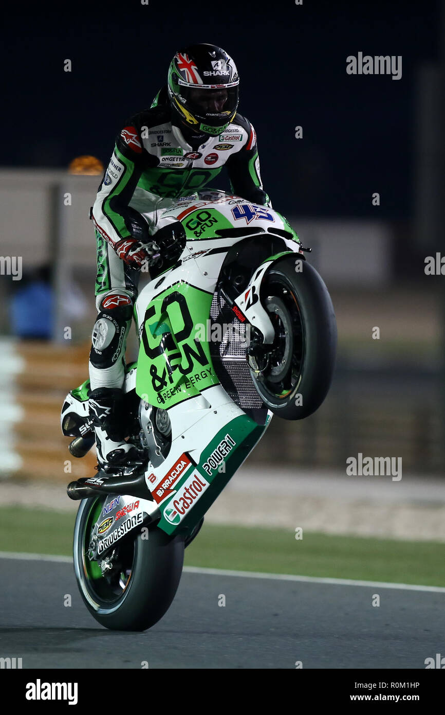 British MotoGP rider Scott Redding of the Go & Fun Honda steers his ...