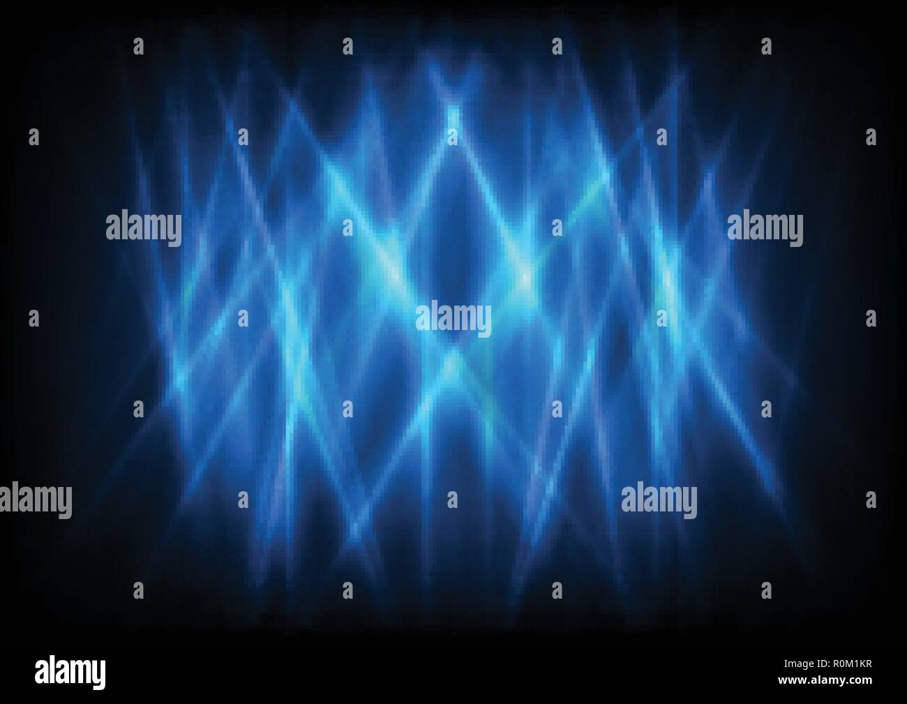 Dark blue abstract glowing stripes background. Neon beams vector ...