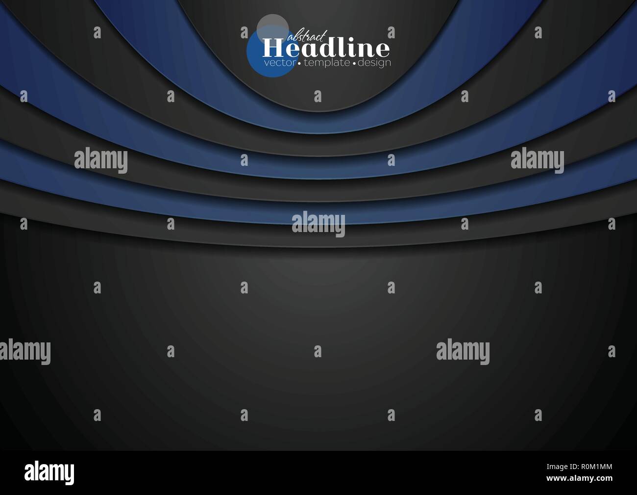 Dark blue and black elegant corporate waves background. Material vector ...