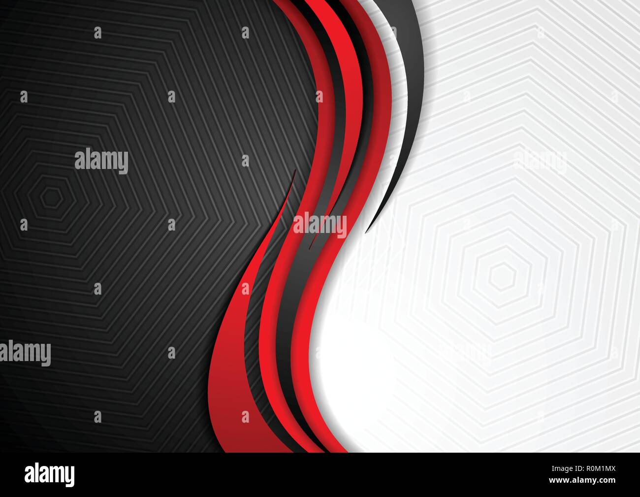 Abstract Red Black Grey Wavy Tech Background Modern Elegant Waves