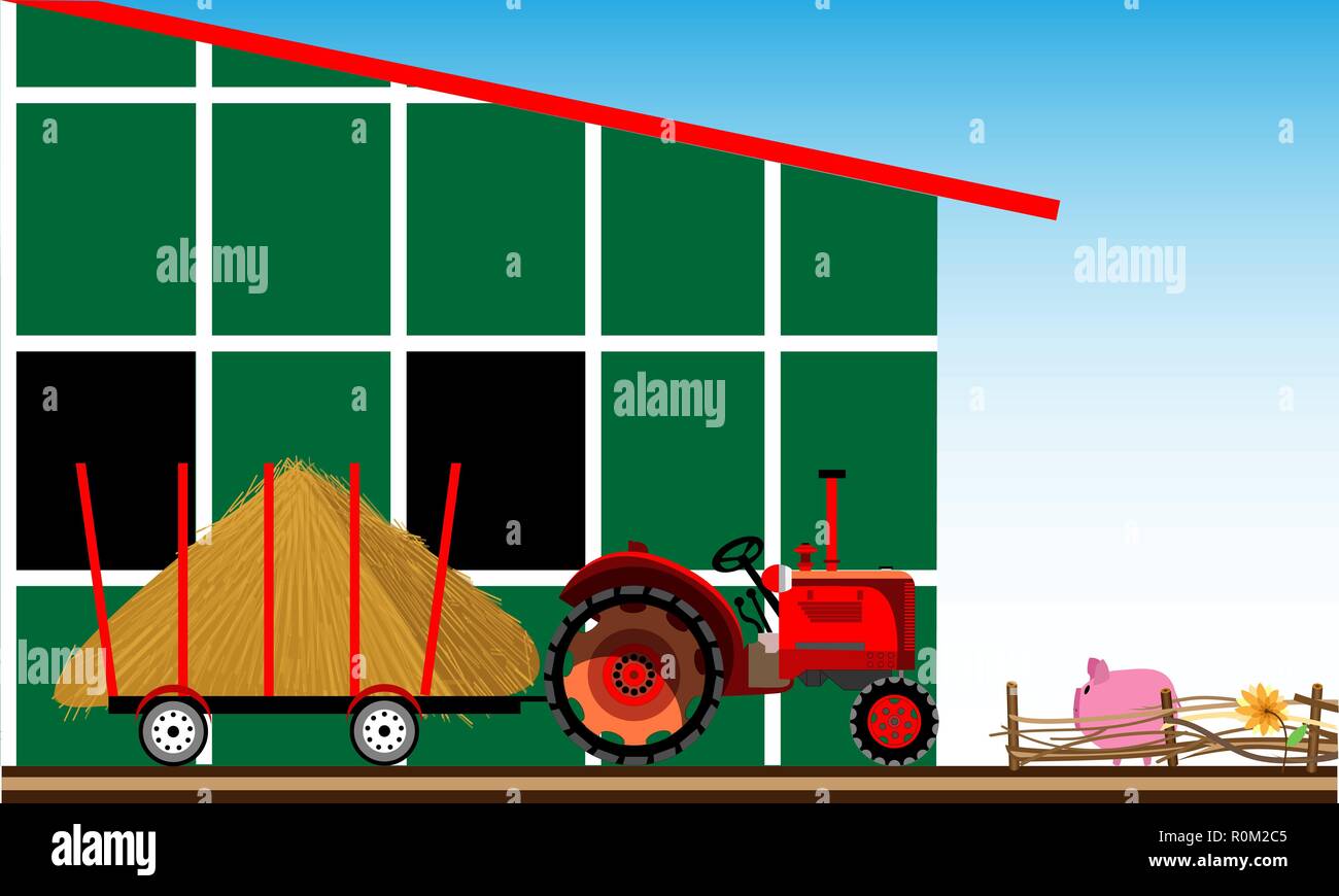 Blue tractor Stock Vector Images - Alamy