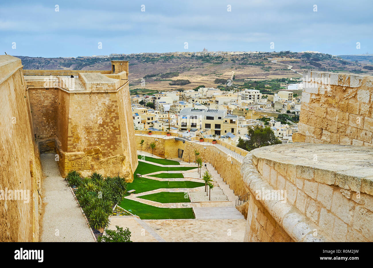 The view on St John Demi-Bastion and the garden along the covertway of ...
