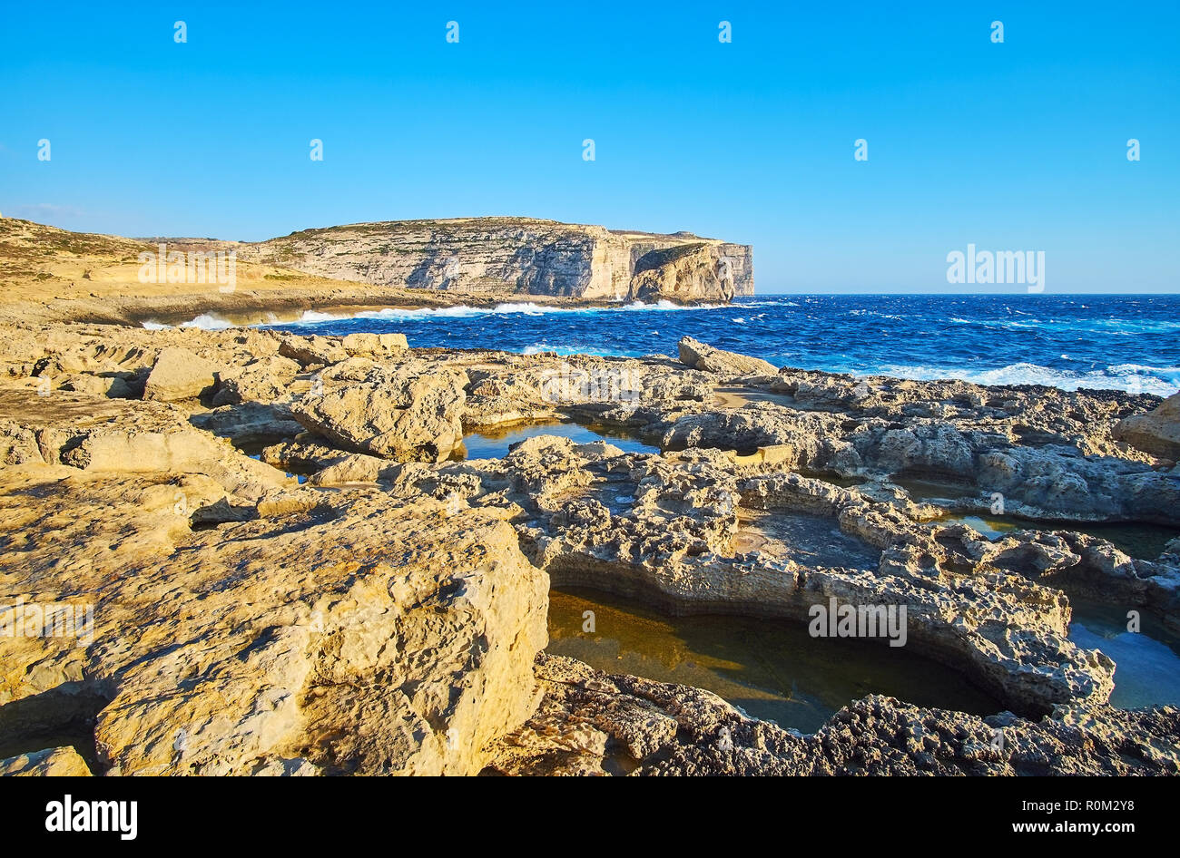 Cliffs on the dwejra coast hi-res stock photography and images - Alamy