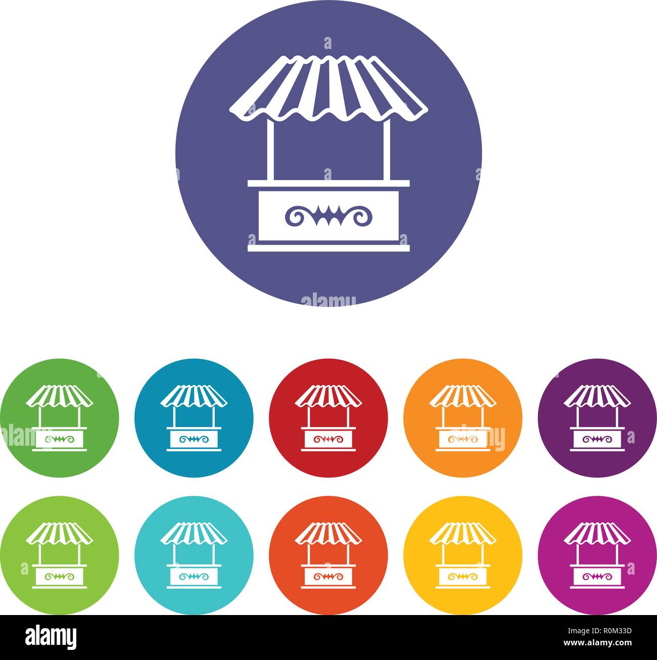 Roof stall icons set vector color Stock Vector Image & Art - Alamy