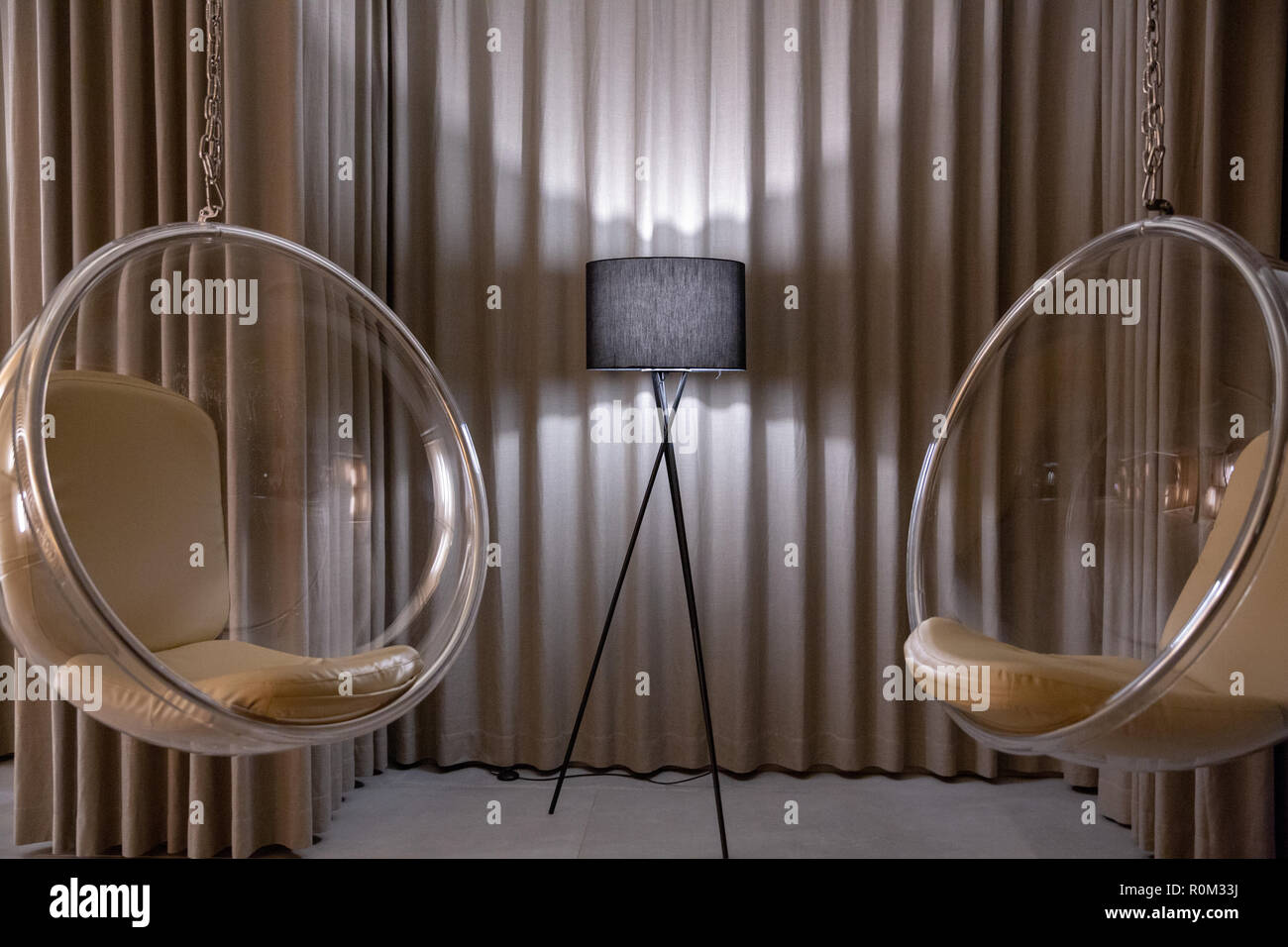 Bubble chairs home ambient Stock Photo - Alamy