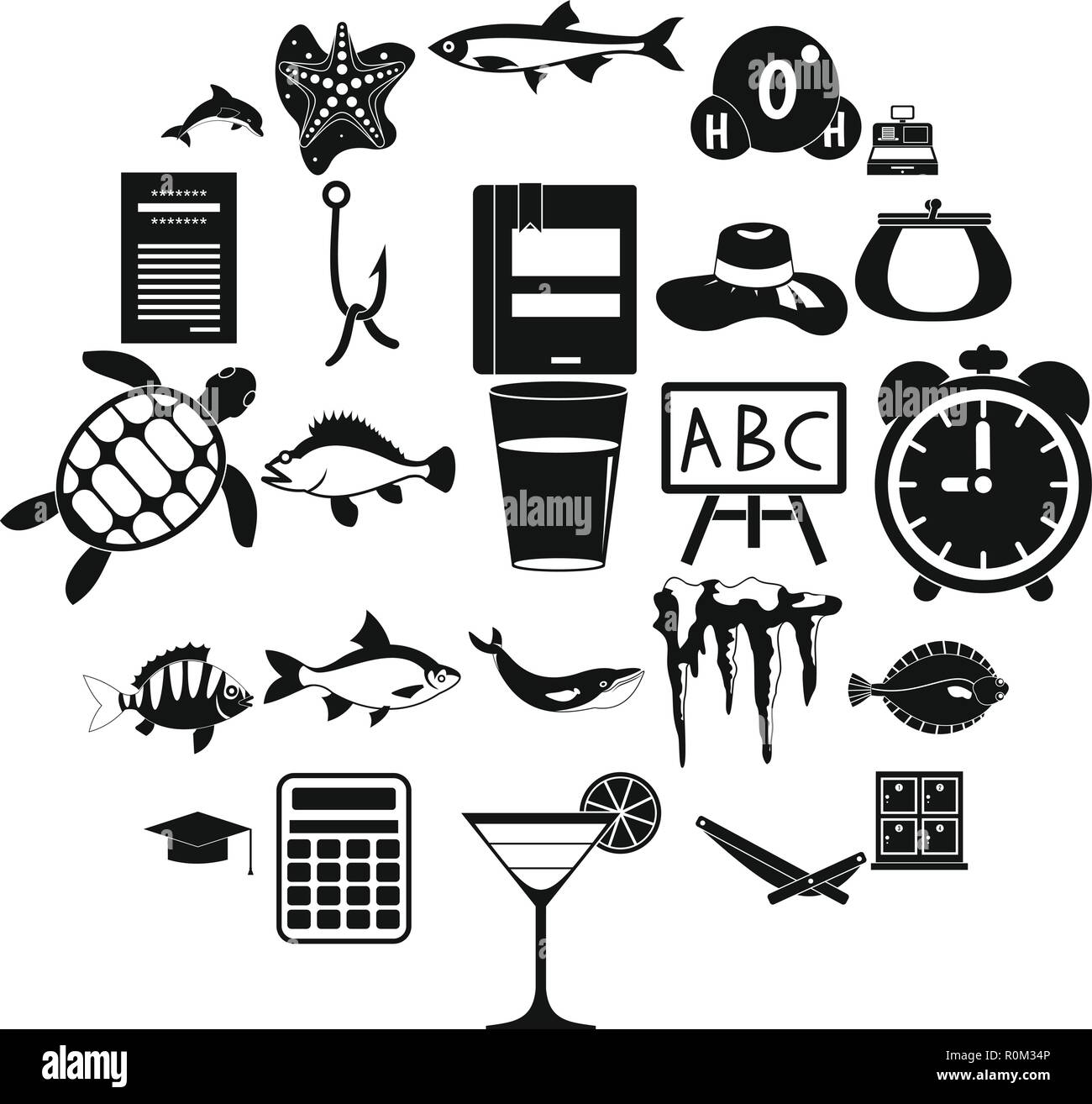 Turtle icons set, simple style Stock Vector Image & Art - Alamy