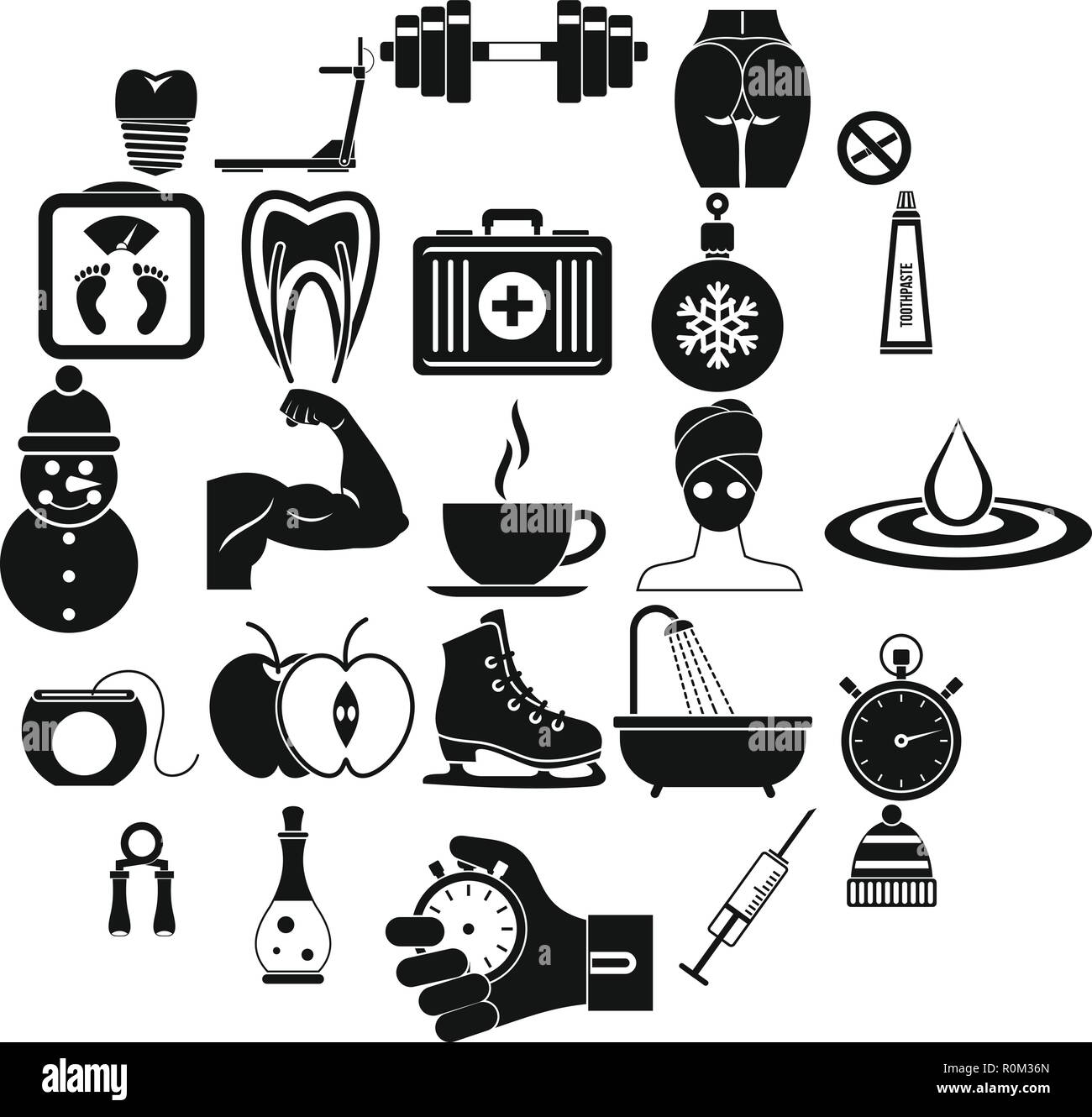 Running icons set, simple style Stock Vector Image & Art - Alamy