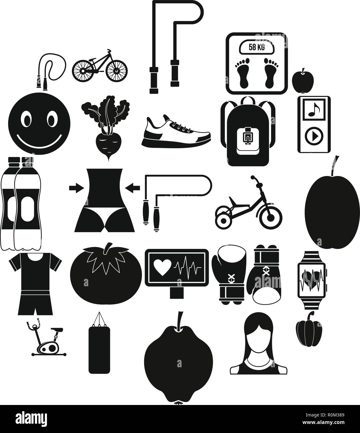 Slimming icons set, simple style Stock Vector Image & Art - Alamy