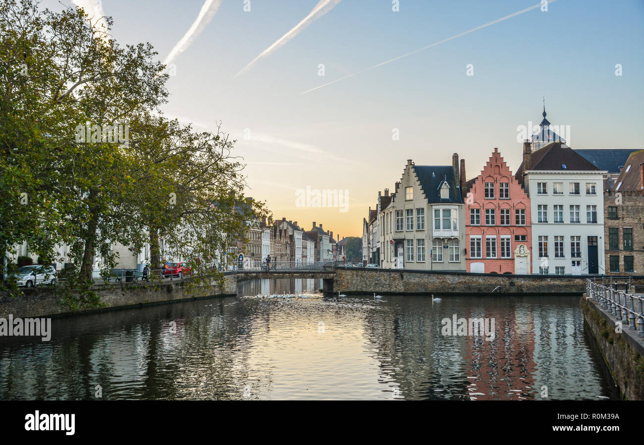 Historical centre of Bruges (Brugge), Belgium. Bruges is distinguished ...