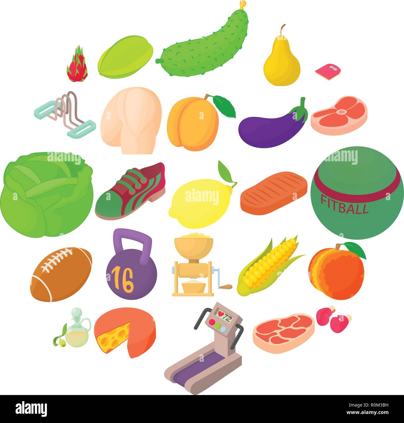 Physical icons set, cartoon style Stock Vector Image & Art - Alamy