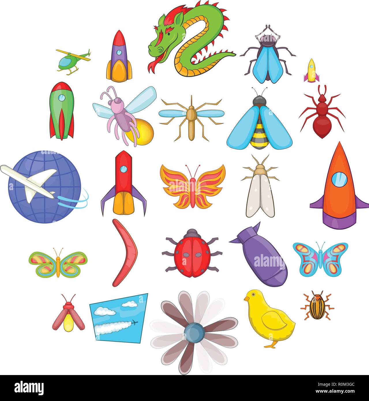 Wing icons set, cartoon style Stock Vector Image & Art - Alamy