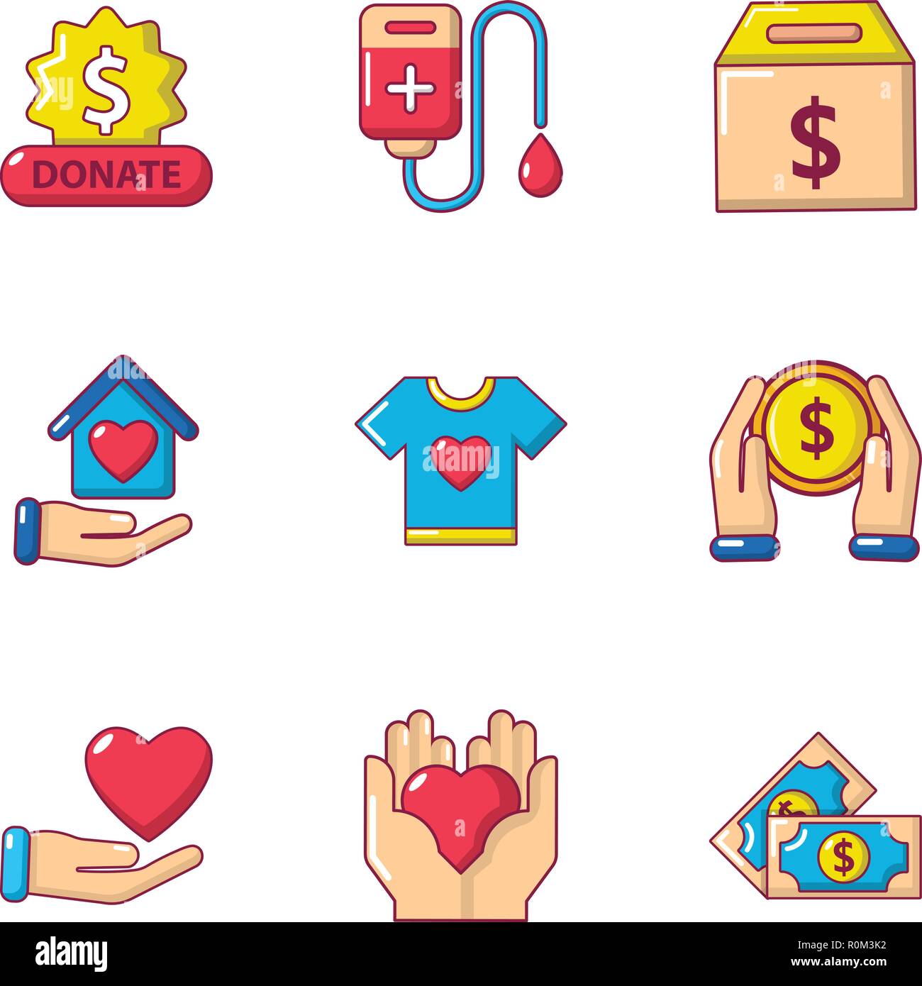 Contribute icons set, cartoon style Stock Vector Image & Art - Alamy