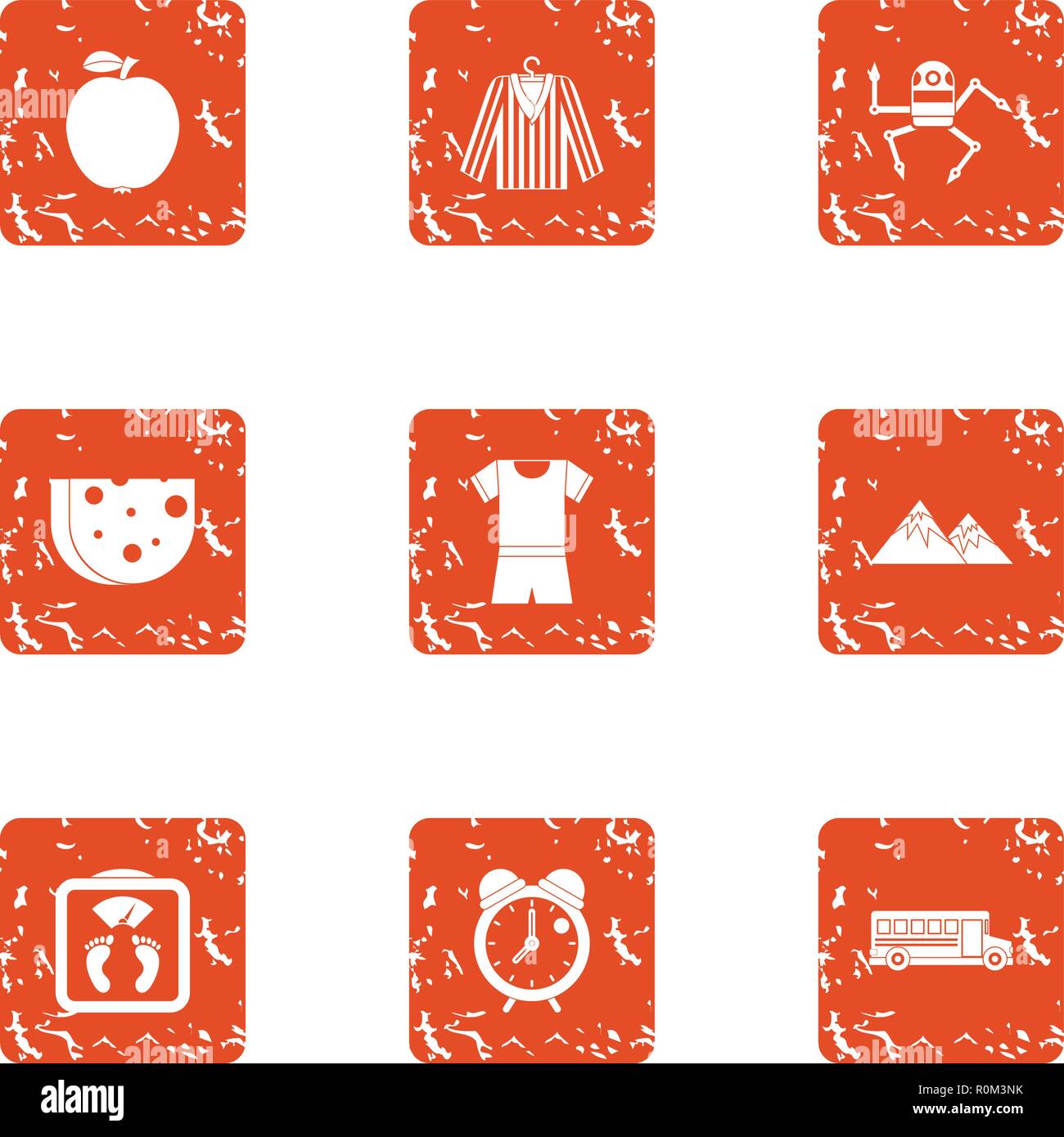 Matter icons set, grunge style Stock Vector Image & Art - Alamy