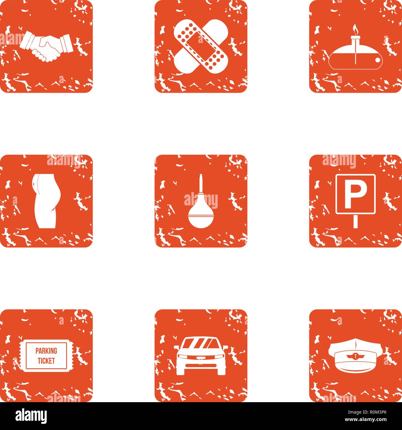 Parking penalty icons set, grunge style Stock Vector Image & Art - Alamy