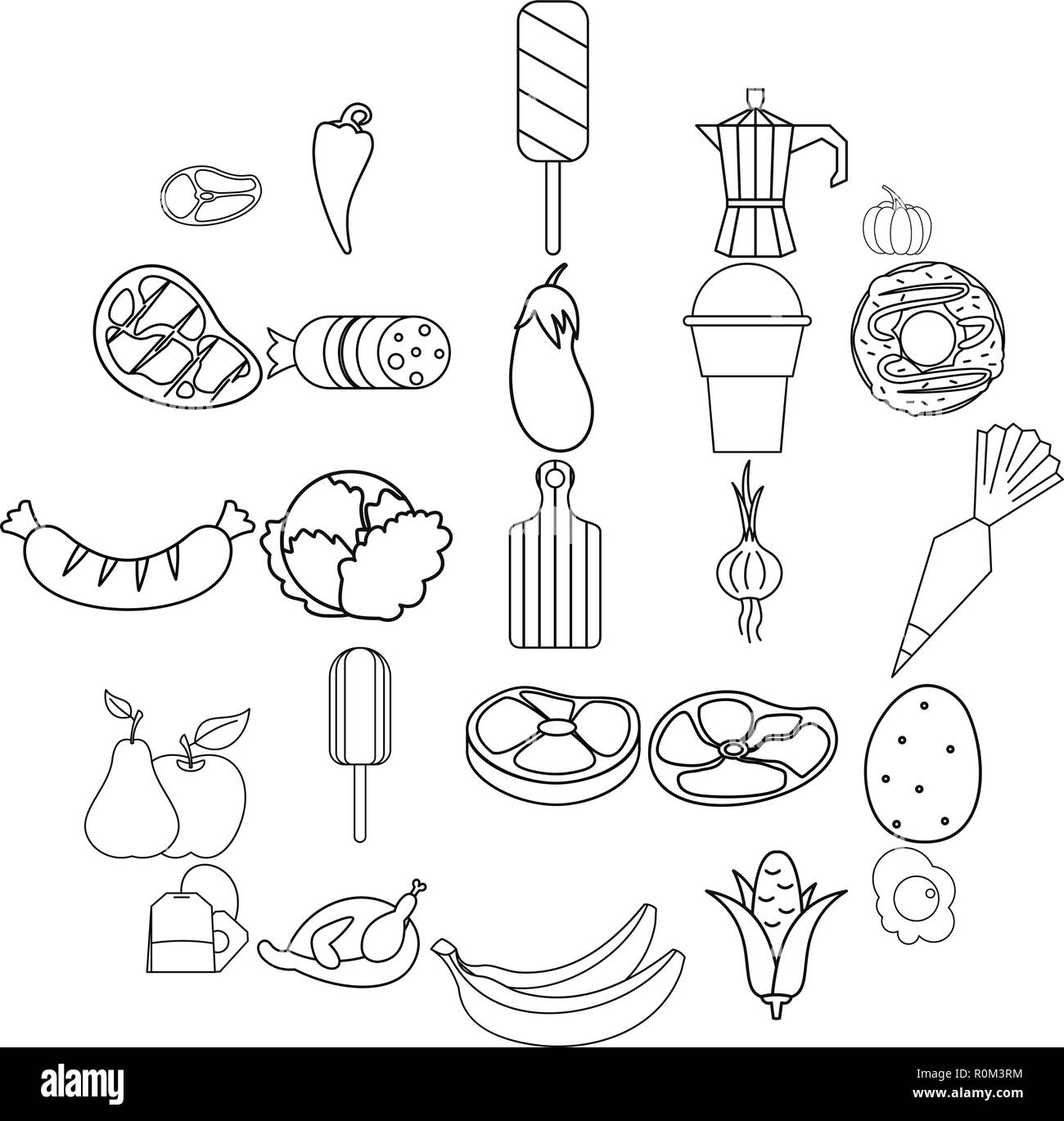 Food for All icons set, outline style Stock Vector Image & Art - Alamy