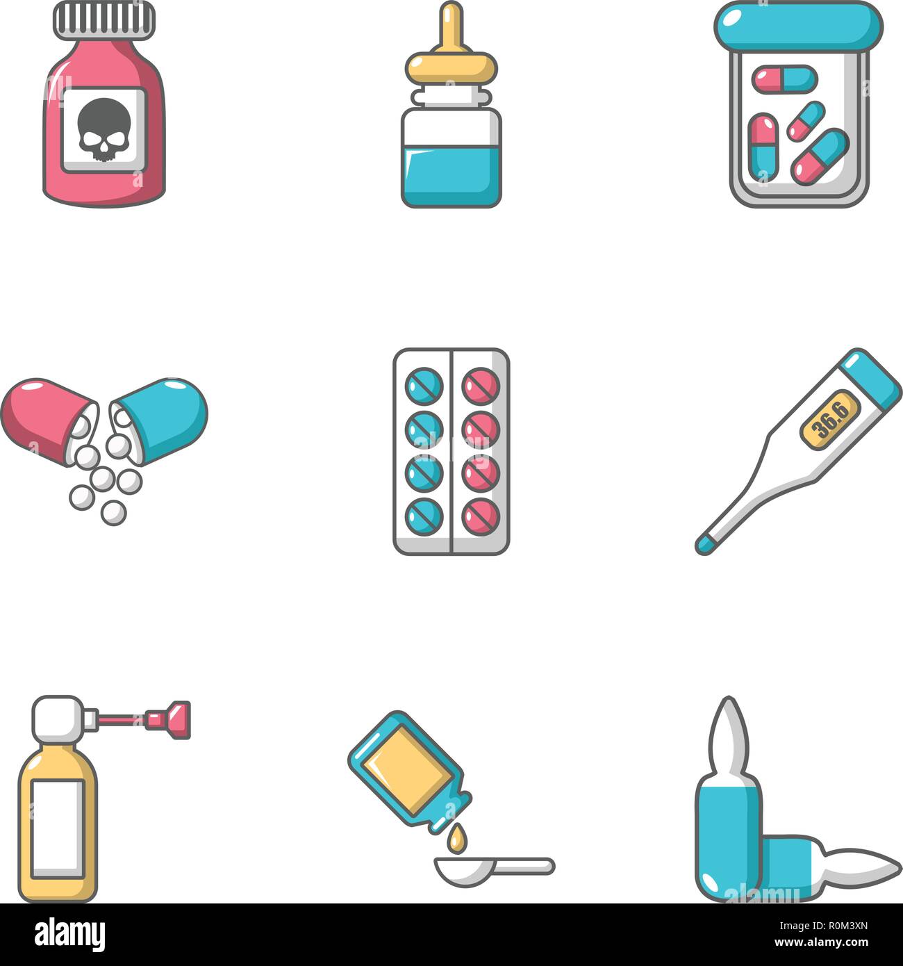 Poison man icons set, cartoon style Stock Vector Image & Art - Alamy