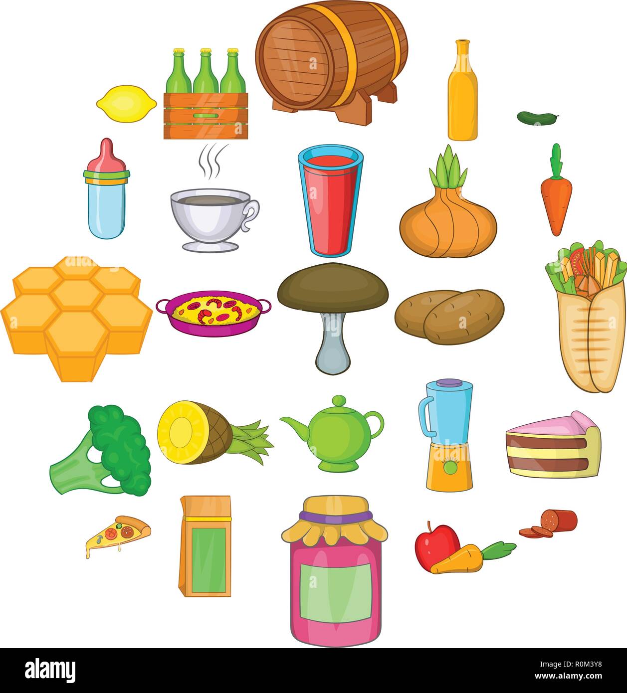 Butcher icons set, cartoon style Stock Vector Image & Art - Alamy