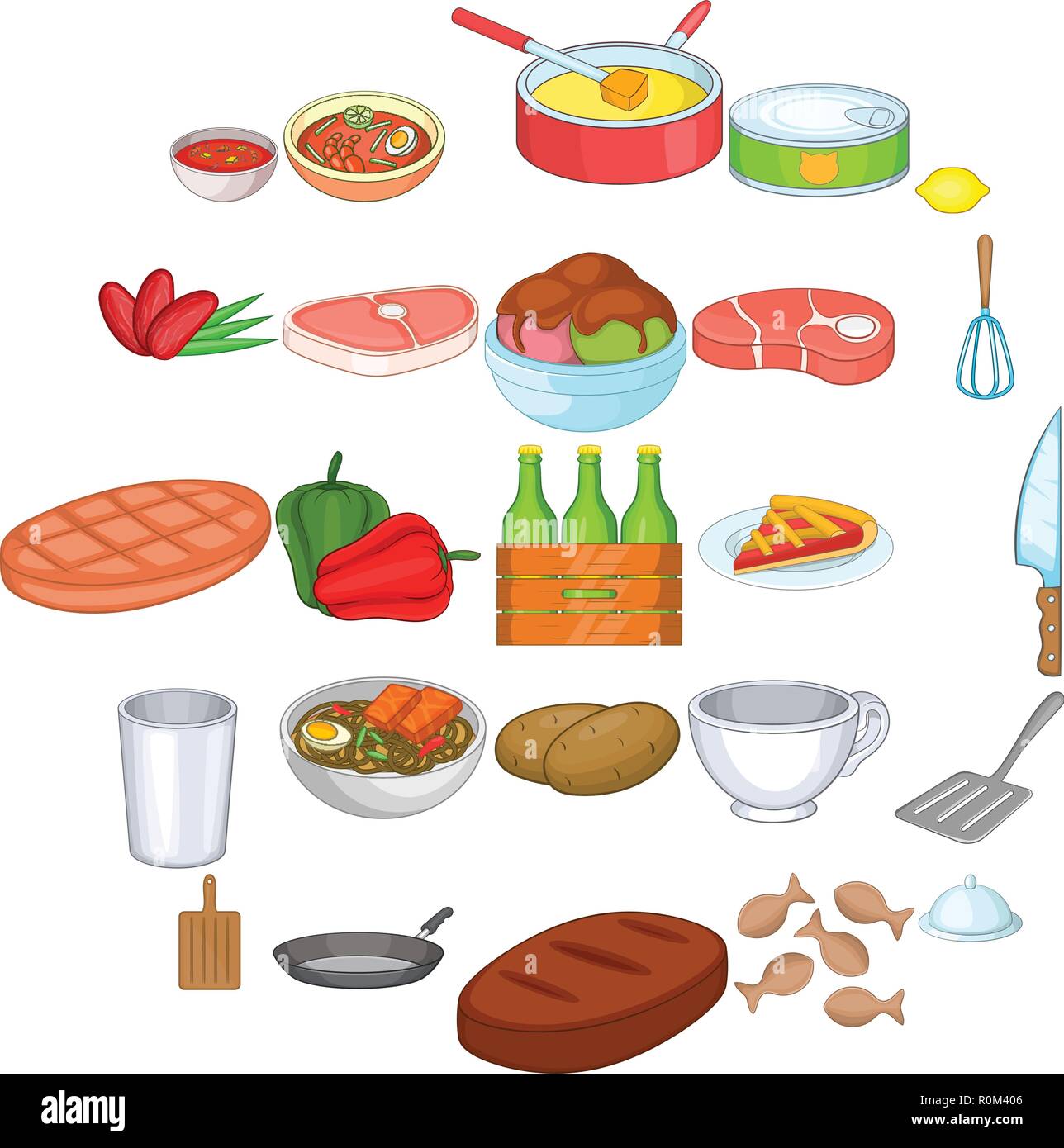 Romantic dinner icons set, cartoon style Stock Vector Image & Art - Alamy