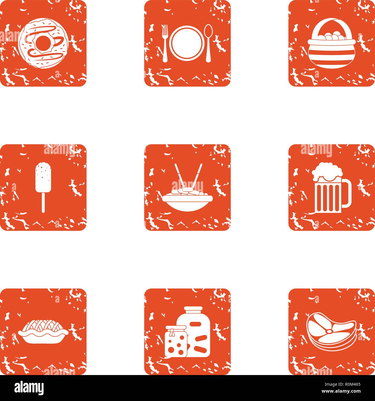 Creamy food icons set, grunge style Stock Vector Image & Art - Alamy