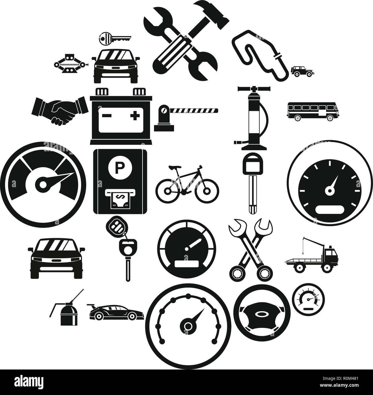 Car parking icons set, simple style Stock Vector Image & Art - Alamy