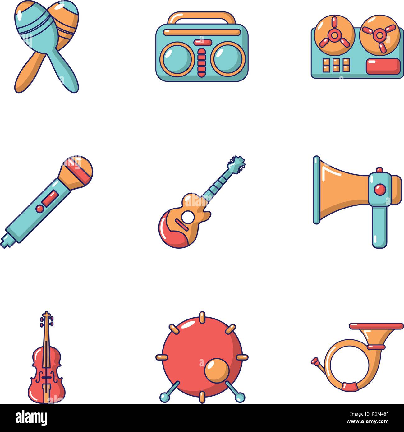 Music game icons set, cartoon style Stock Vector Image & Art - Alamy