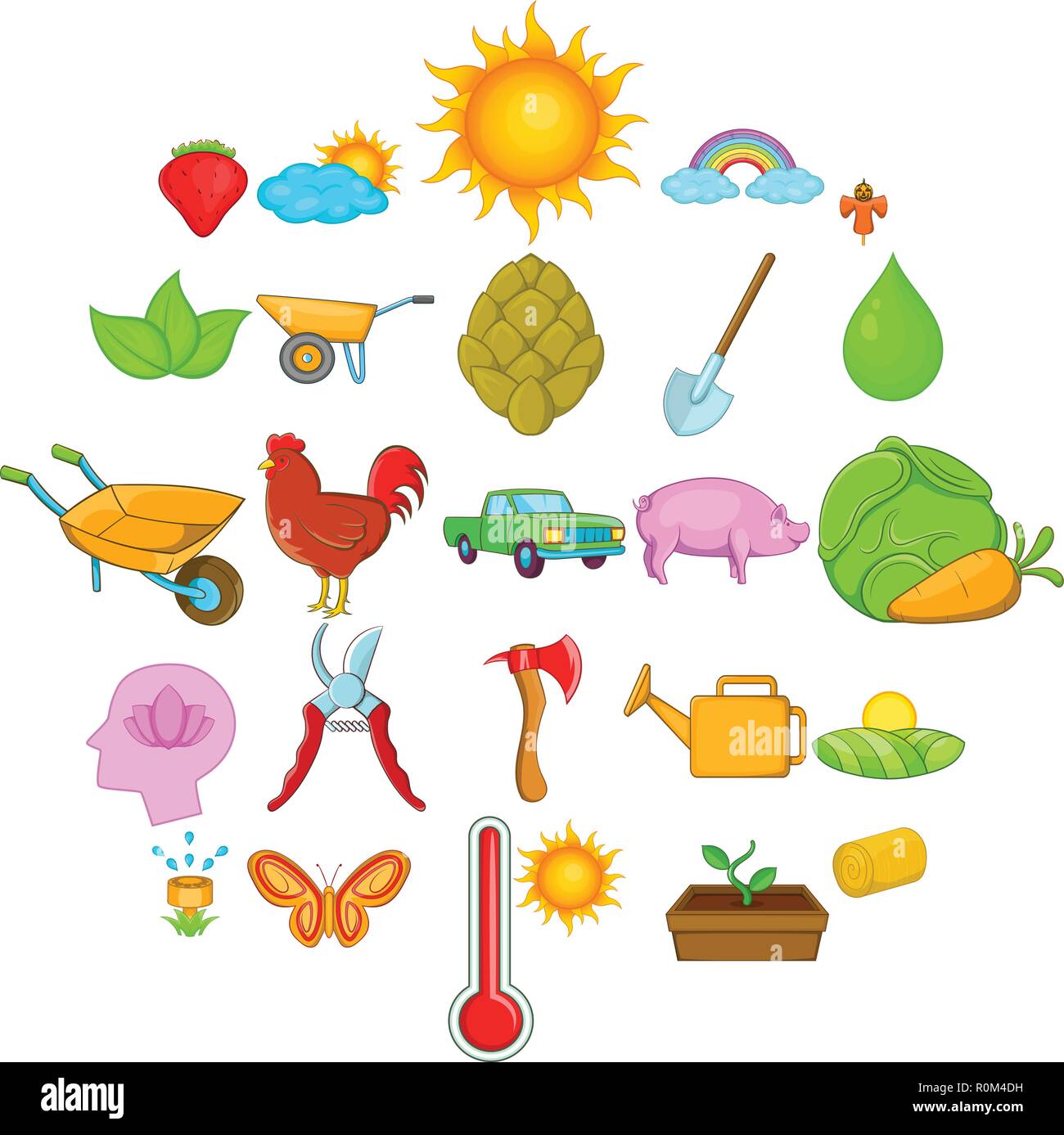 Harvest icons set, cartoon style Stock Vector Image & Art - Alamy