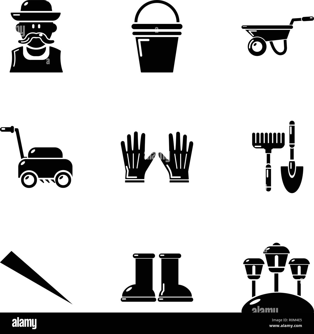 Lawn icons set, simple style Stock Vector Image & Art - Alamy